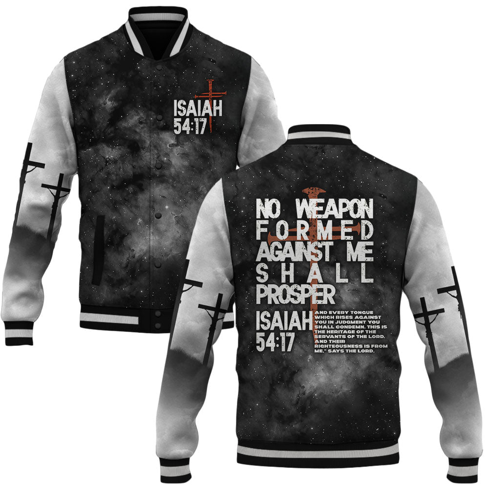 "No Weapon Christian" Baseball Jacket – Theblackluxe