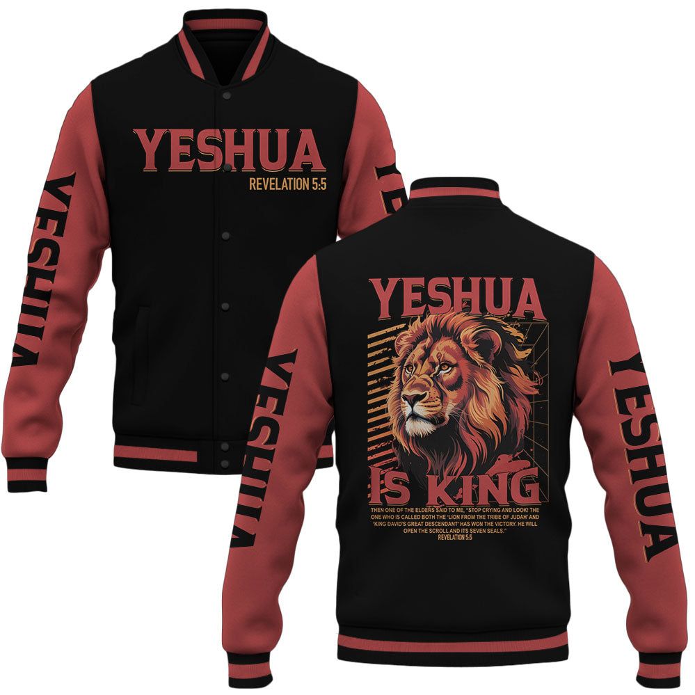 Yeshua Is King Christian Baseball Jacket – Theblackluxe