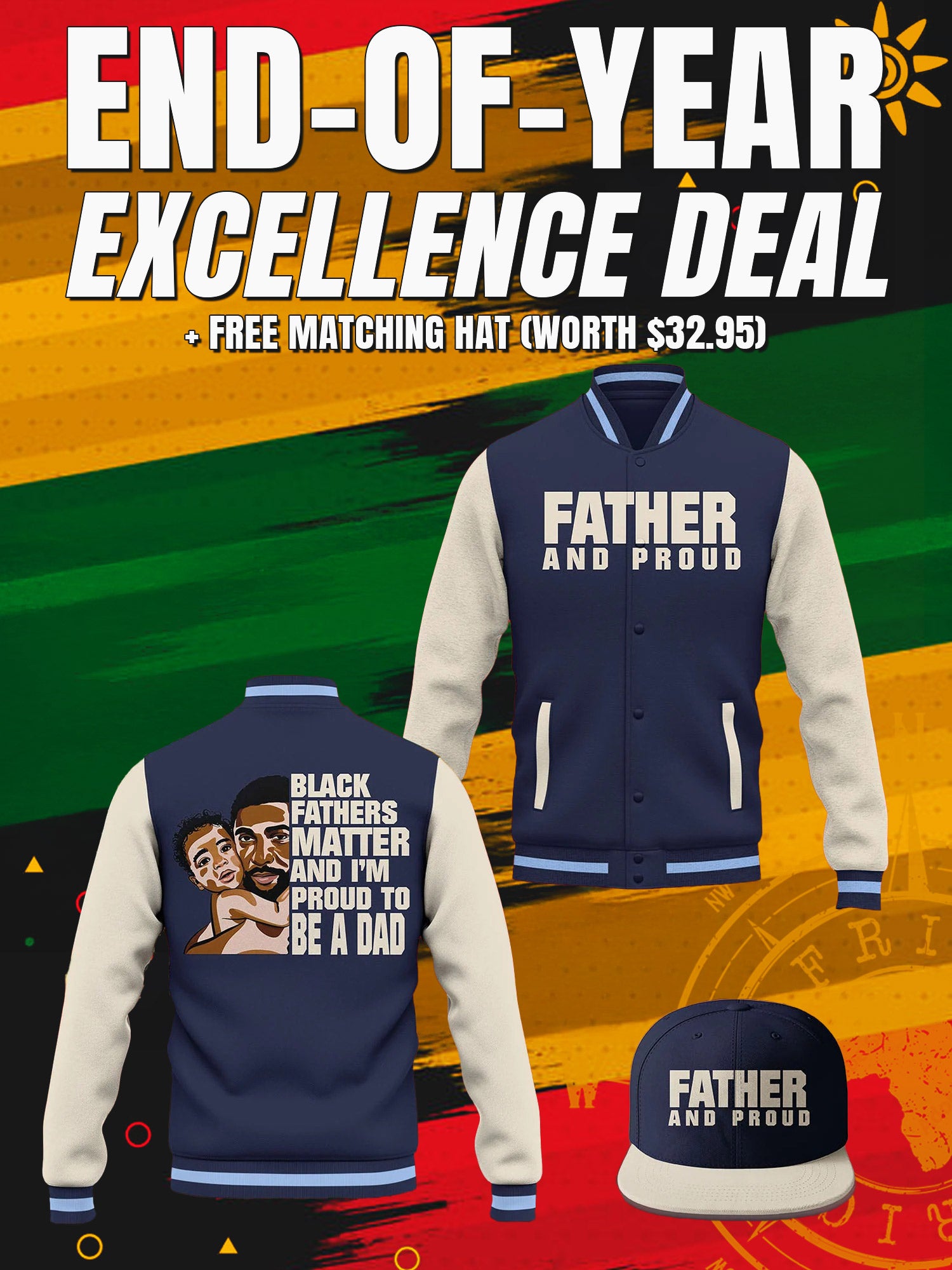 Father And Proud Baseball Jacket & Hat Bundle – Theblackluxe